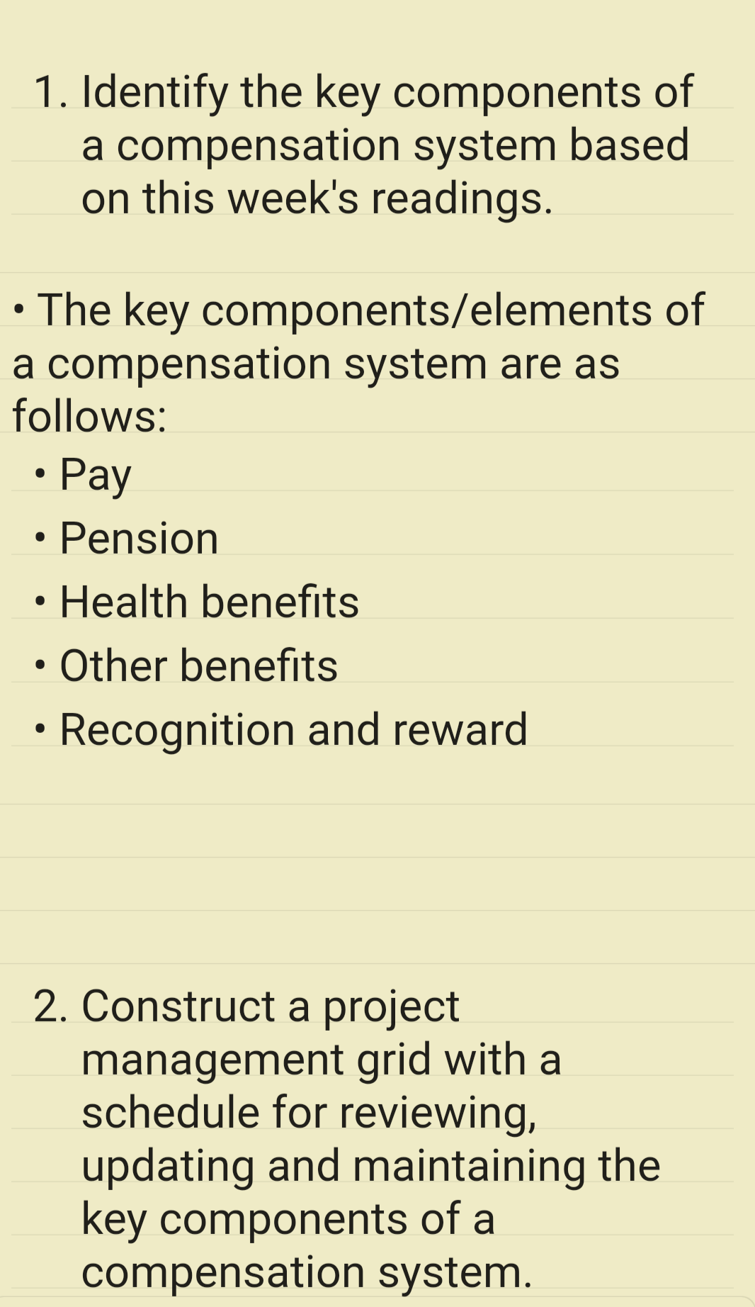 Construct a project management grid with a schedule | Chegg.com