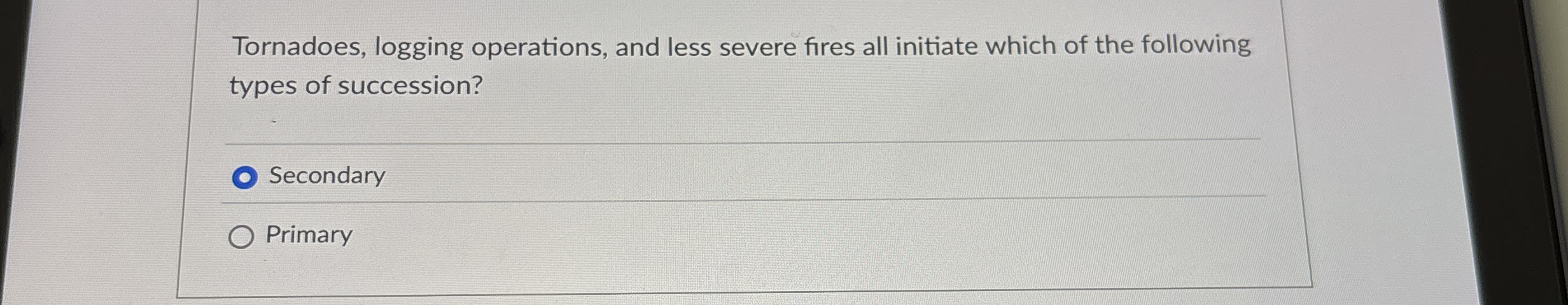 Solved Tornadoes, logging operations, and less severe fires | Chegg.com