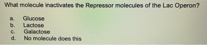 Solved What molecule inactivates the Repressor molecules of | Chegg.com