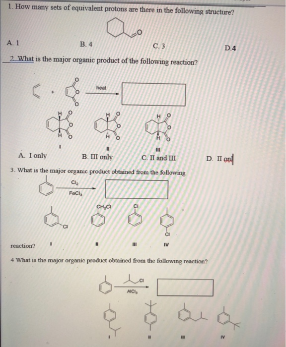 Solved 1. How many sets of equivalent protons are there in | Chegg.com