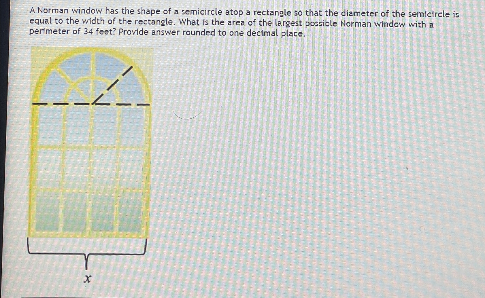 Solved A Norman window has the shape of a semicircle atop a | Chegg.com