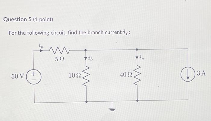 Solved For the following circuit, find the branch current ib | Chegg.com