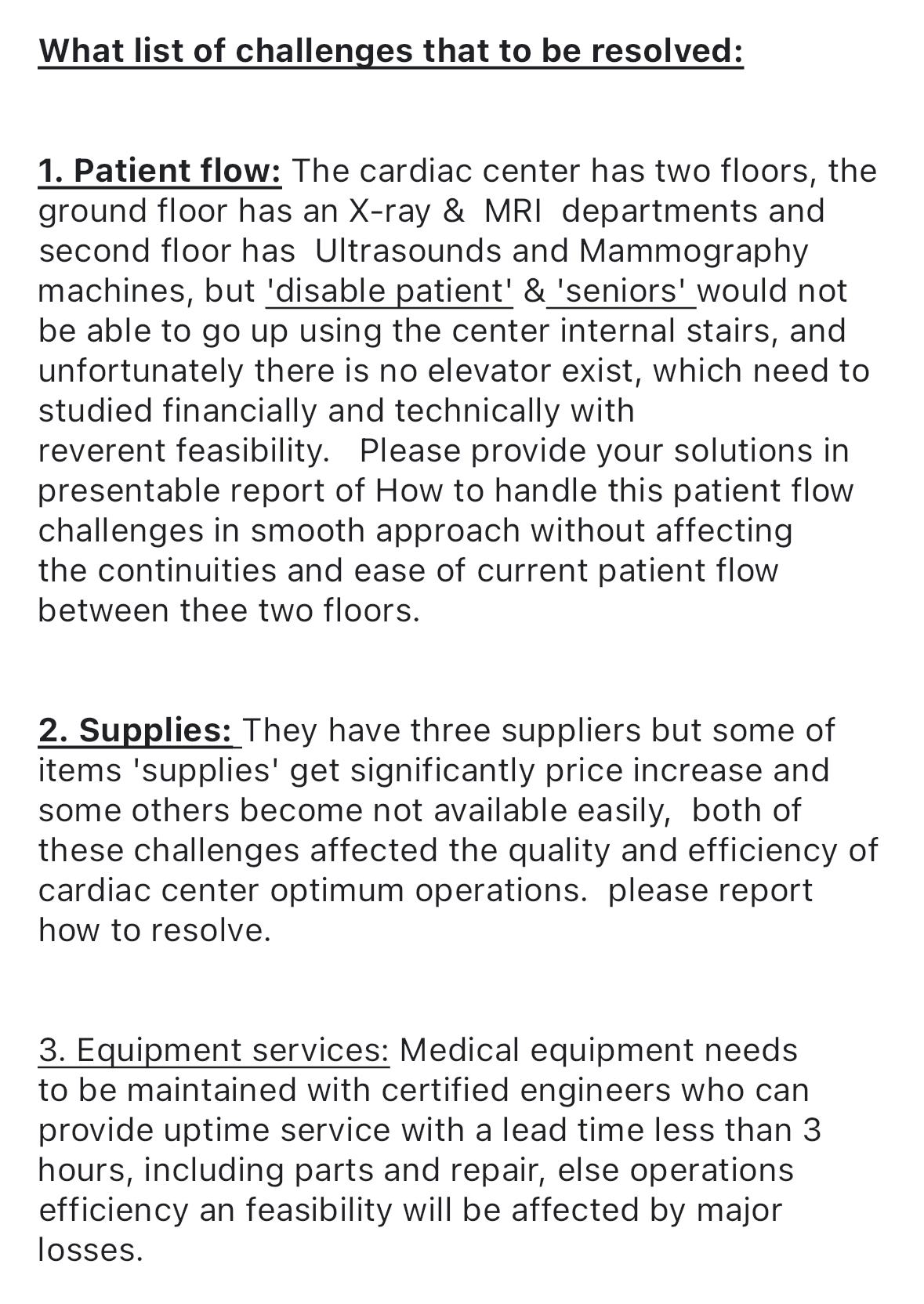Solved What list of challenges that to be resolved:Patient | Chegg.com