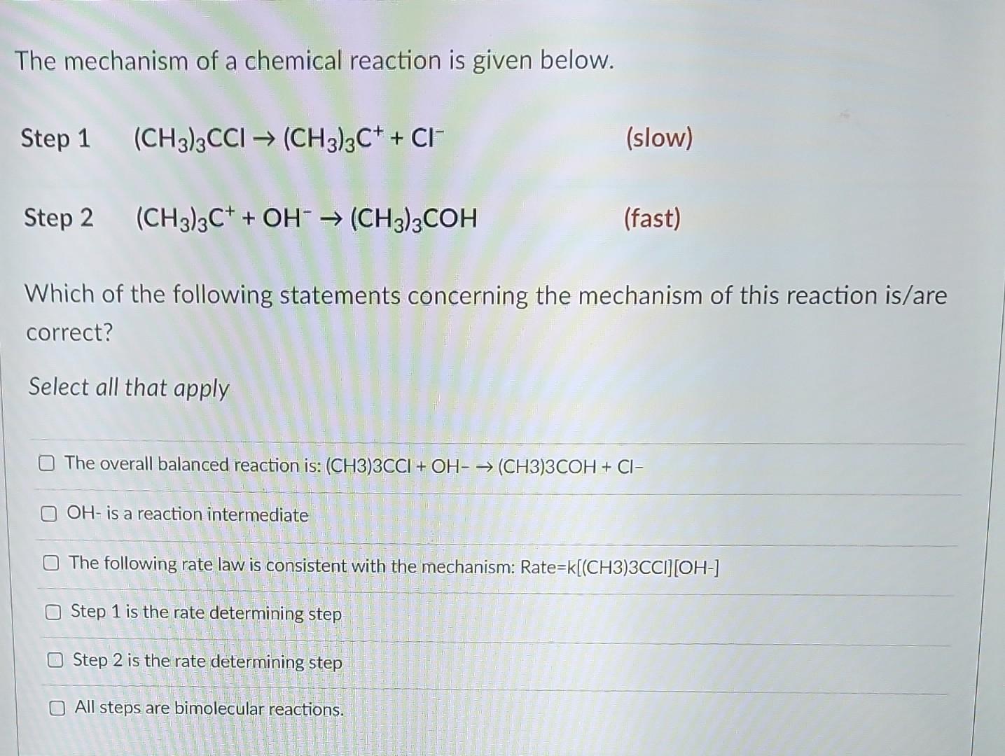 Solved The mechanism of a chemical reaction is given below. | Chegg.com