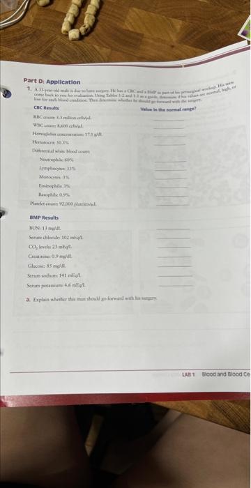 Part D: Application | Chegg.com