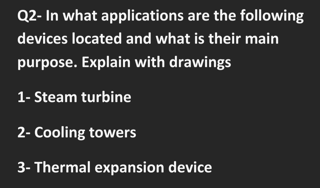 Solved Q2- ﻿In what applications are the following devices | Chegg.com