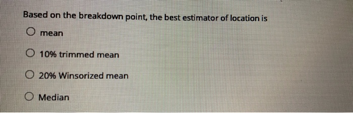 Solved Based on the breakdown point, what is the best | Chegg.com