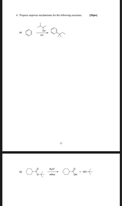 Solved 4. Propose stepwise mechanisms for the following | Chegg.com