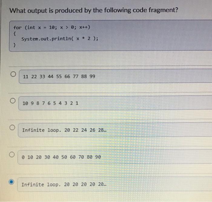 Solved What output is produced by the following code | Chegg.com