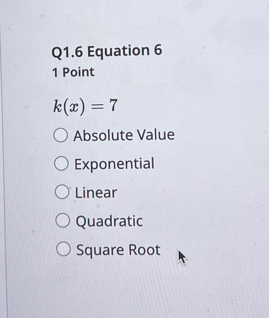 Solved Q1.6 ﻿Equation 61 ﻿Pointk(x)=7Absolute | Chegg.com