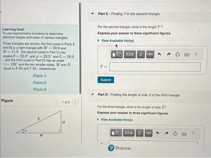 Solved Learning Goal: For the second triangle, what is the | Chegg.com