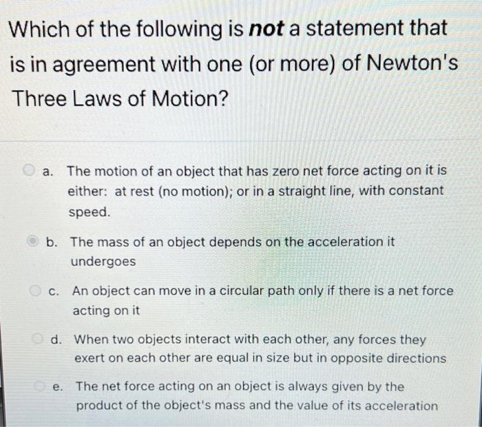 Solved Which of the following is not a statement that is in | Chegg.com