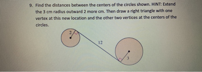 Solved 9. Find the distances between the centers of the | Chegg.com