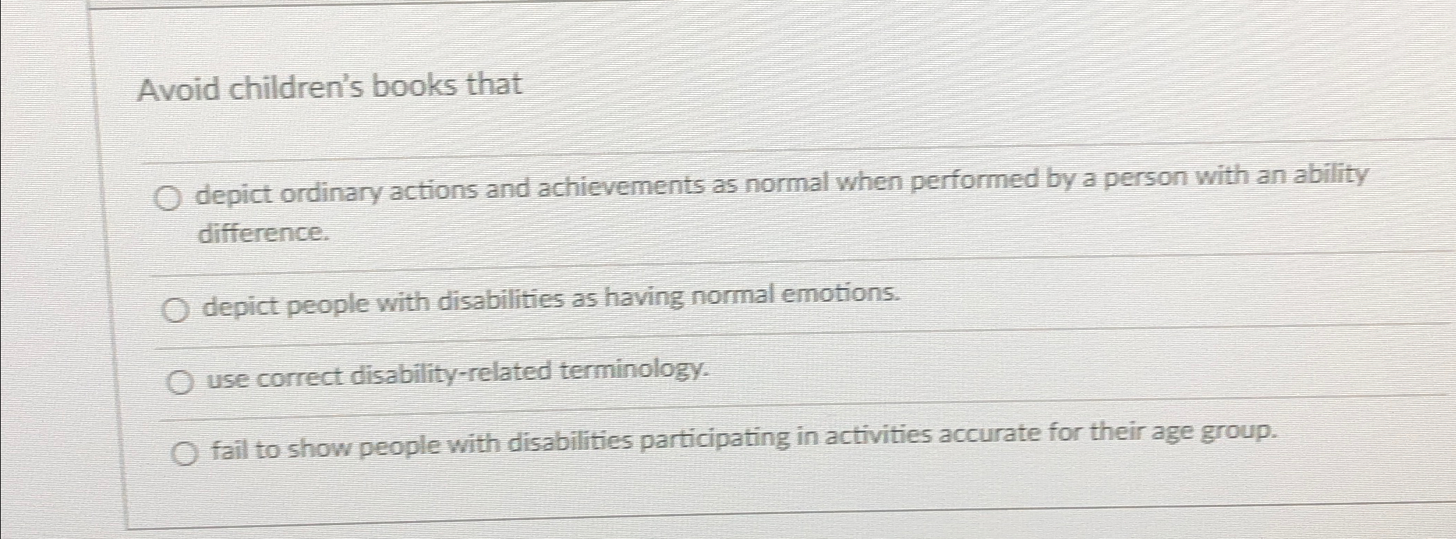 Solved Avoid children's books thatdepict ordinary actions | Chegg.com