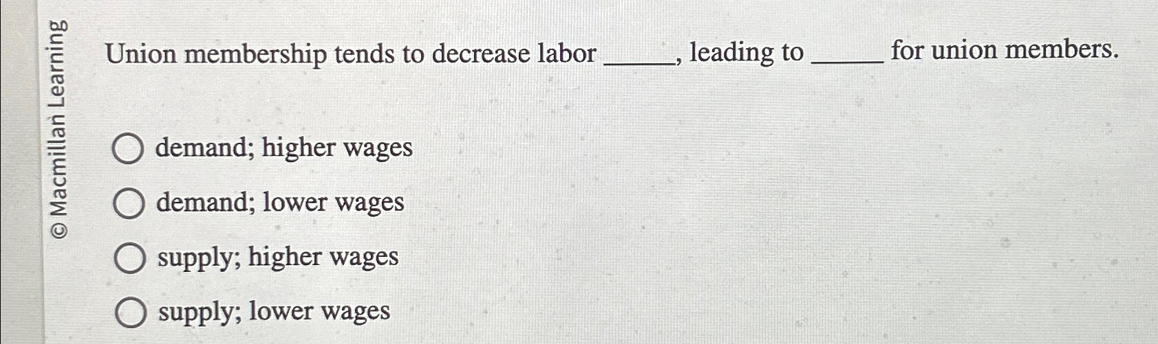 Solved Union membership tends to decrease labor ﻿leading | Chegg.com
