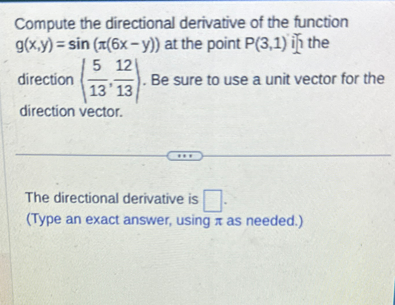Solved Compute the directional derivative of the function | Chegg.com