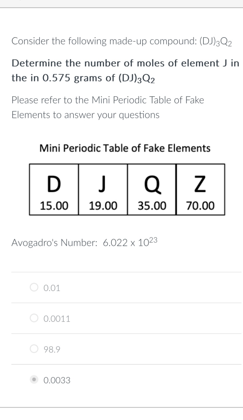 Solved Consider the following made-up compound: (DJ) | Chegg.com