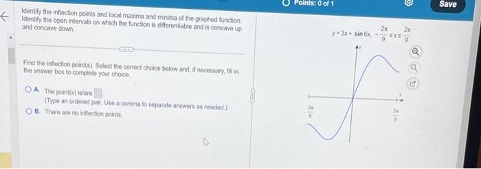 Solved Identify the inflection points and local maxima and | Chegg.com