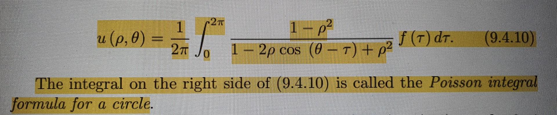 Solved Verify that the poisson integral (the equation of the | Chegg.com