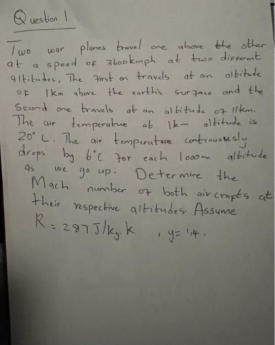 Solved Two war planes travel one above the other at a speed | Chegg.com