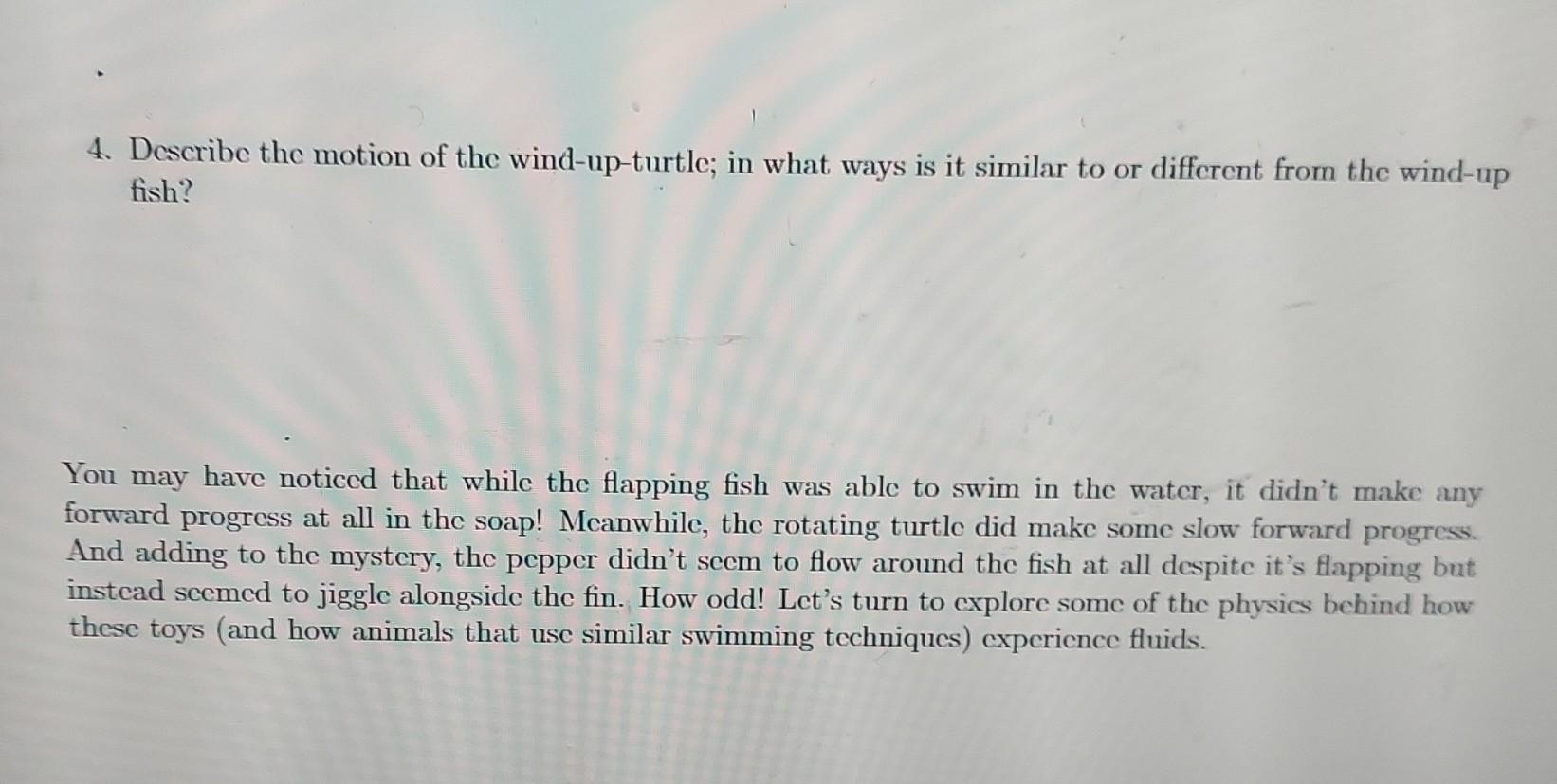 Solved Drag forces and life in viscous fluids 1 Observation | Chegg.com