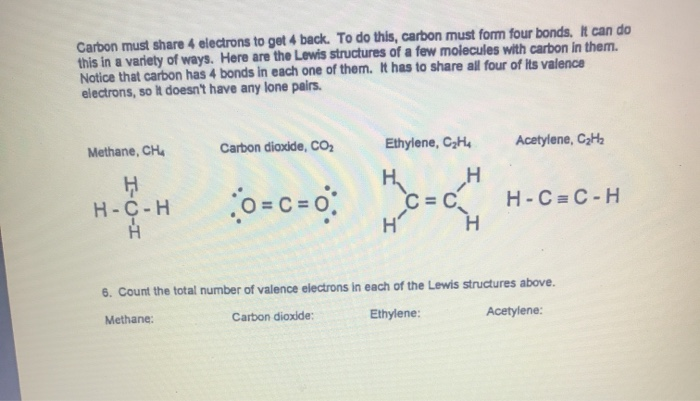 Solved Carbon must share 4 electrons to get 4 back. To do | Chegg.com