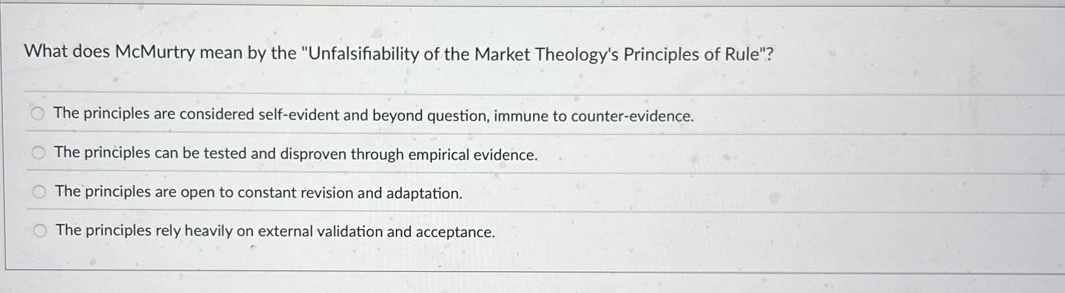 High Quality SOLUTION What does McMurtry mean by the "Unfalsifiability ...