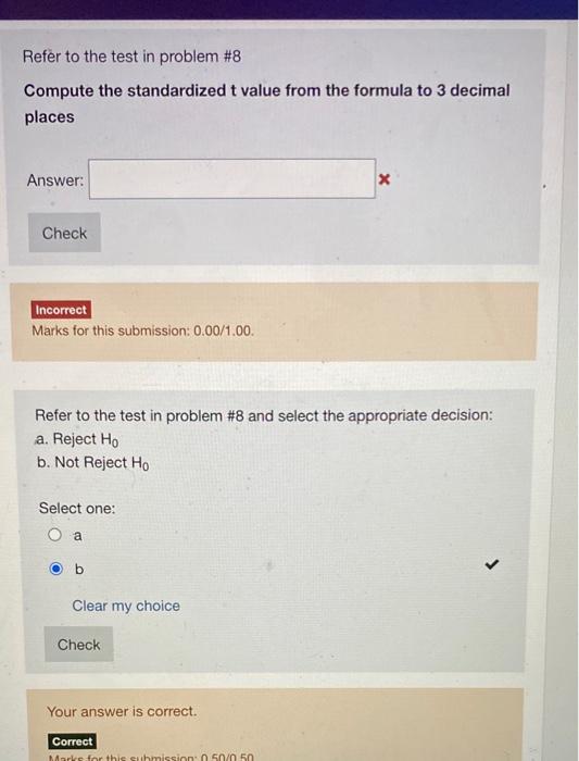 Solved The Decision To Reject H0 Or Not Reject H0 Using The 