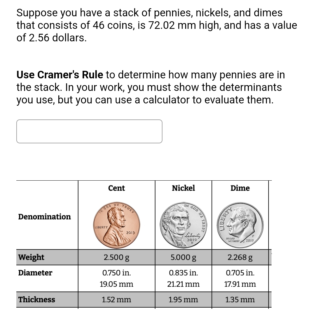 Solved Suppose you have a stack of pennies, nickels, and | Chegg.com