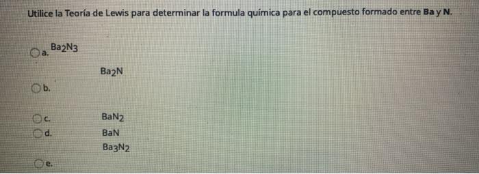 Solved Use Lewis Theory to determine the chemical formula | Chegg.com