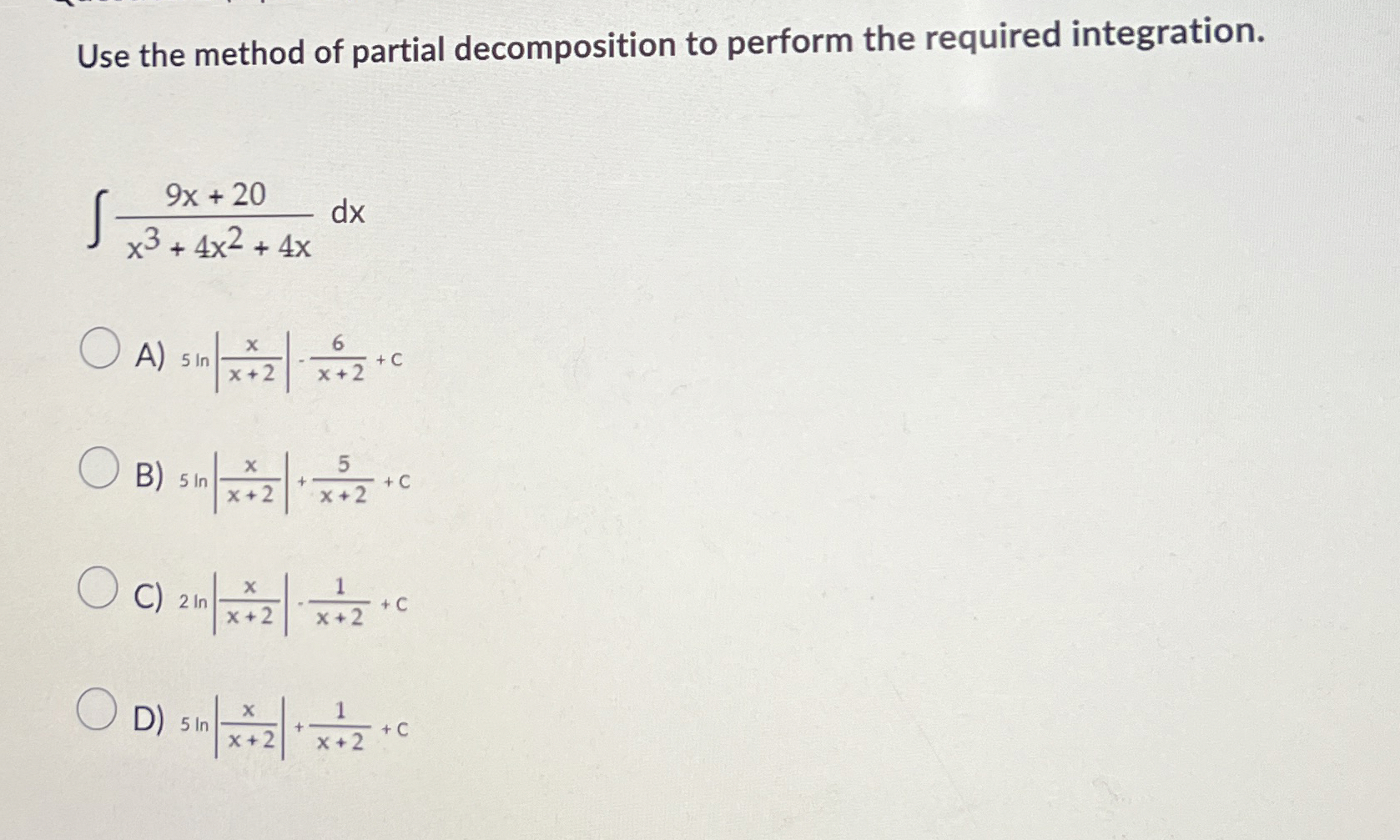 Use the method of partial decomposition to perform | Chegg.com