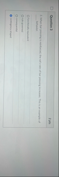 Solved Question 32 ﻿pts3. ﻿When bar pressing is reinforced, | Chegg.com