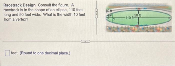 Solved Racetrack Design Consult the figure. A racetrack is | Chegg.com
