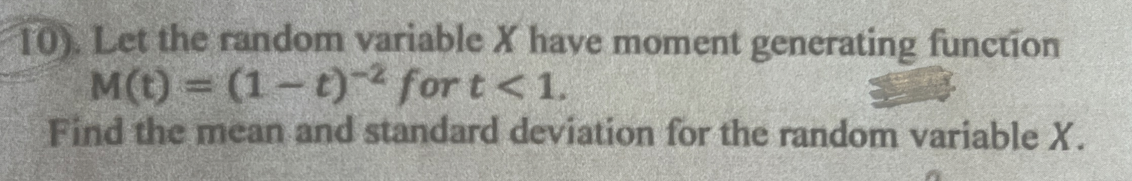 Solved . ﻿Let the random variable x ﻿have moment generating | Chegg.com