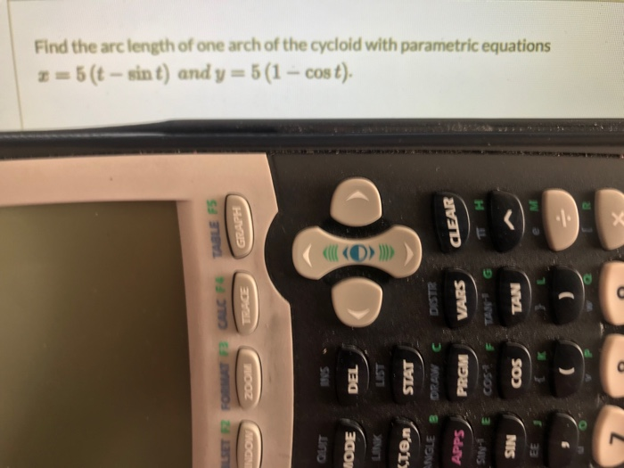 Solved Find the arc length of one arch of the cycloid with | Chegg.com