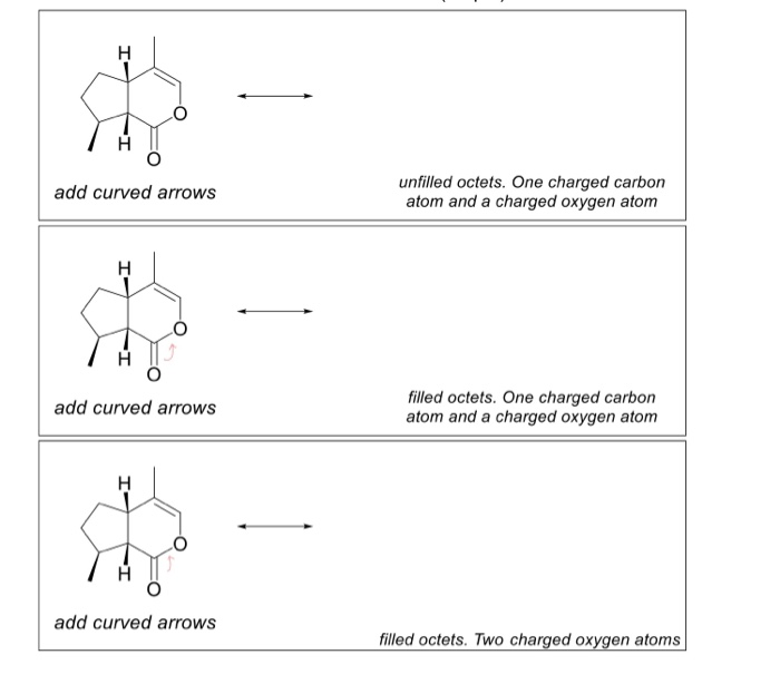 Solved I- add curved arrows unfilled octets. One charged | Chegg.com