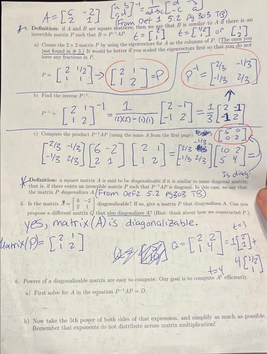 Solved 7. invertible matrix P such that B=P−1APt=[21]t=[2] | Chegg.com