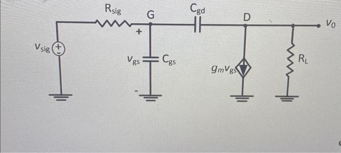Solved A common source amplifier is shown with the following | Chegg.com