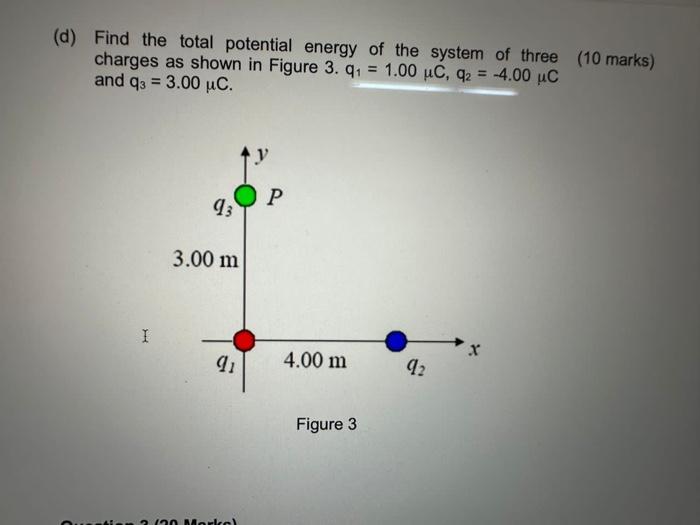 Solved (d) Find the total potential energy of the system of | Chegg.com