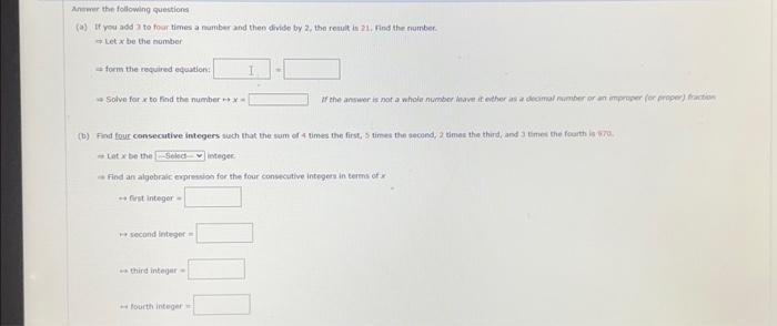 Solved (a) If you add 7 to four times a number and then | Chegg.com