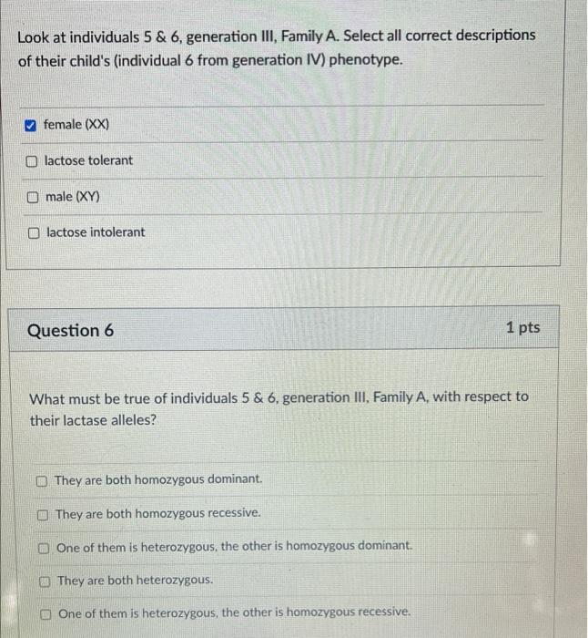 Solved Key to these pedigrees: Lactose tolerant female | Chegg.com