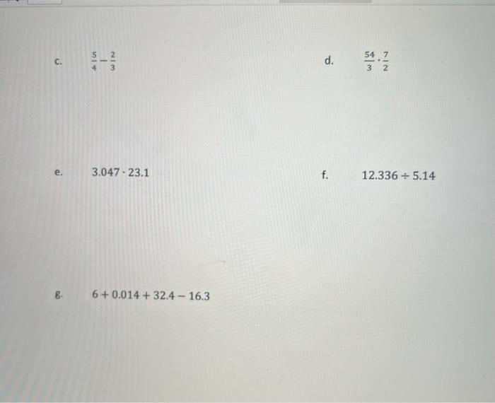 Solved Fractions, Decimals and Percents Computation Activity | Chegg.com