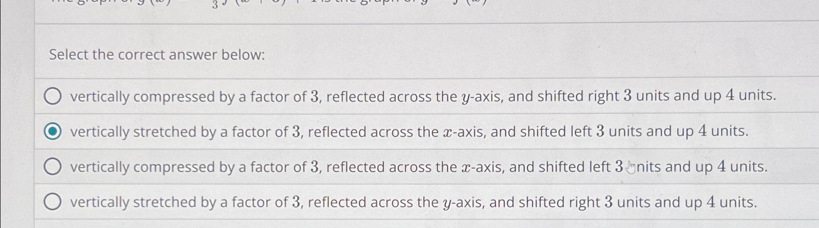Solved Select the correct answer below:vertically compressed | Chegg.com