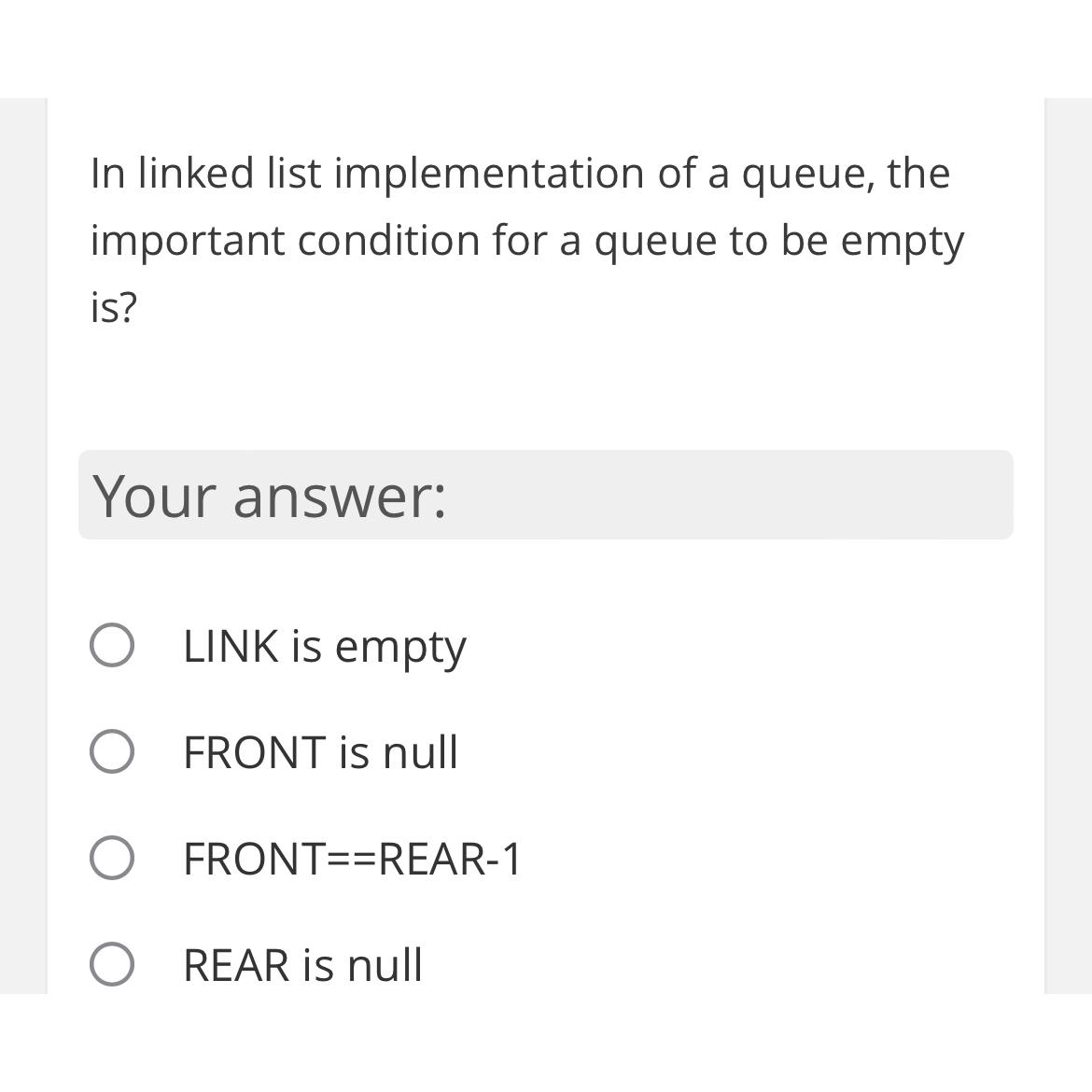 Solved In linked list implementation of a queue, the | Chegg.com