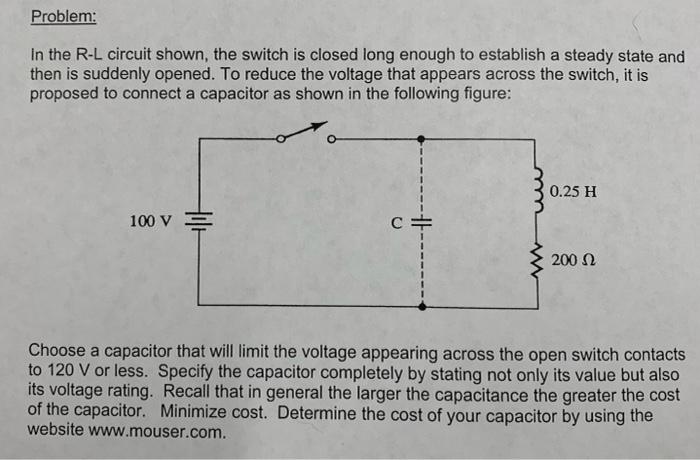 In the R-L circuit shown, the switch is closed long | Chegg.com