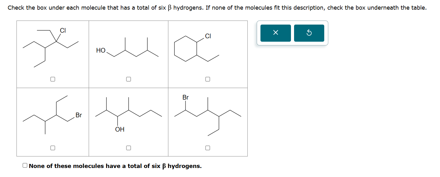 Solved Check the box under each molecule that has a total of | Chegg.com