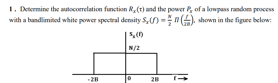 Solved Determine The Autocorrelation Function Rx τ ﻿and The