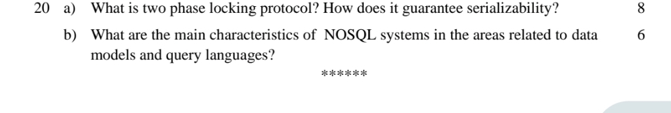 Solved 20 ﻿a ﻿what Is Two Phase Locking Protocol How Does