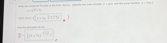 Solved f(u).] Write the composite function in the form | Chegg.com