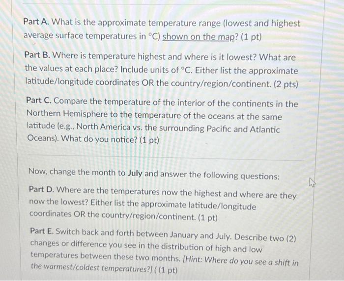 Solved Part A. What is the approximate temperature range | Chegg.com